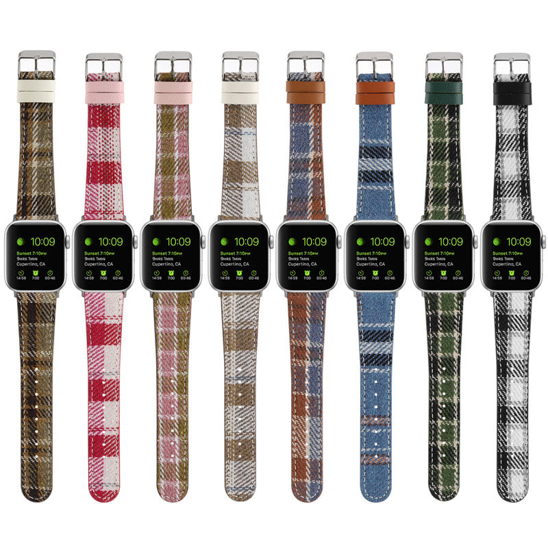 Checkered Pattern Fabric Apple Watch Bands – Milkycases